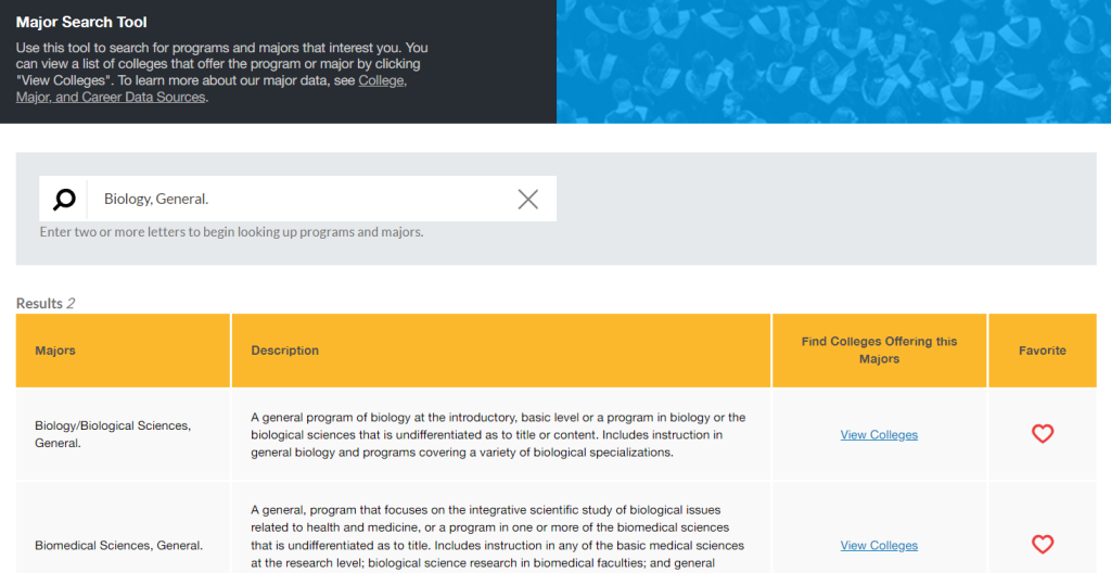 Major Search Tool » CaliforniaColleges.edu | Learn More